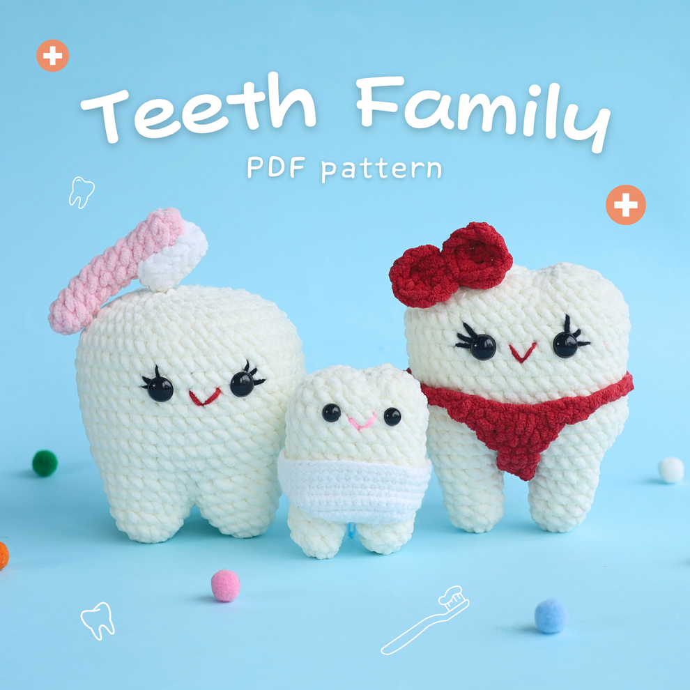 Tooth Family Bundle Crochet Pattern – Hooktasy